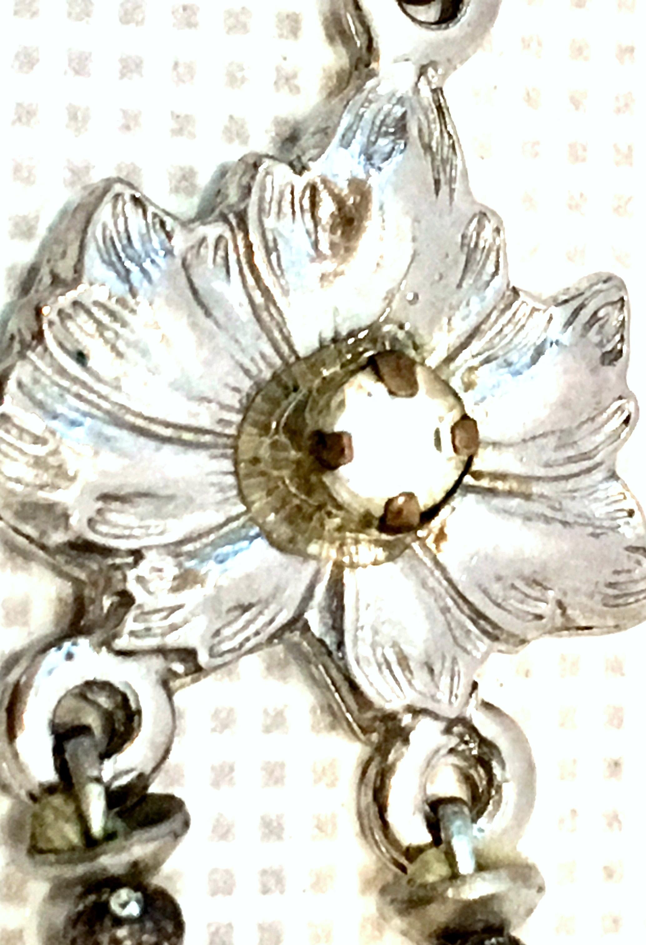 20th Century Miriam Haskell Style Silver, Faux Pearl Bead and Crystal ...