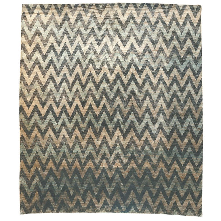 20th Century Missoni Style Zigzag Wool Rug at 1stDibs