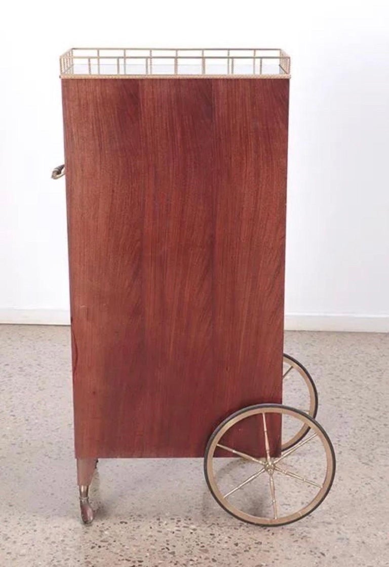 20th Century, Mobile Bar Aldo Tura Parchment For Sale at 1stDibs