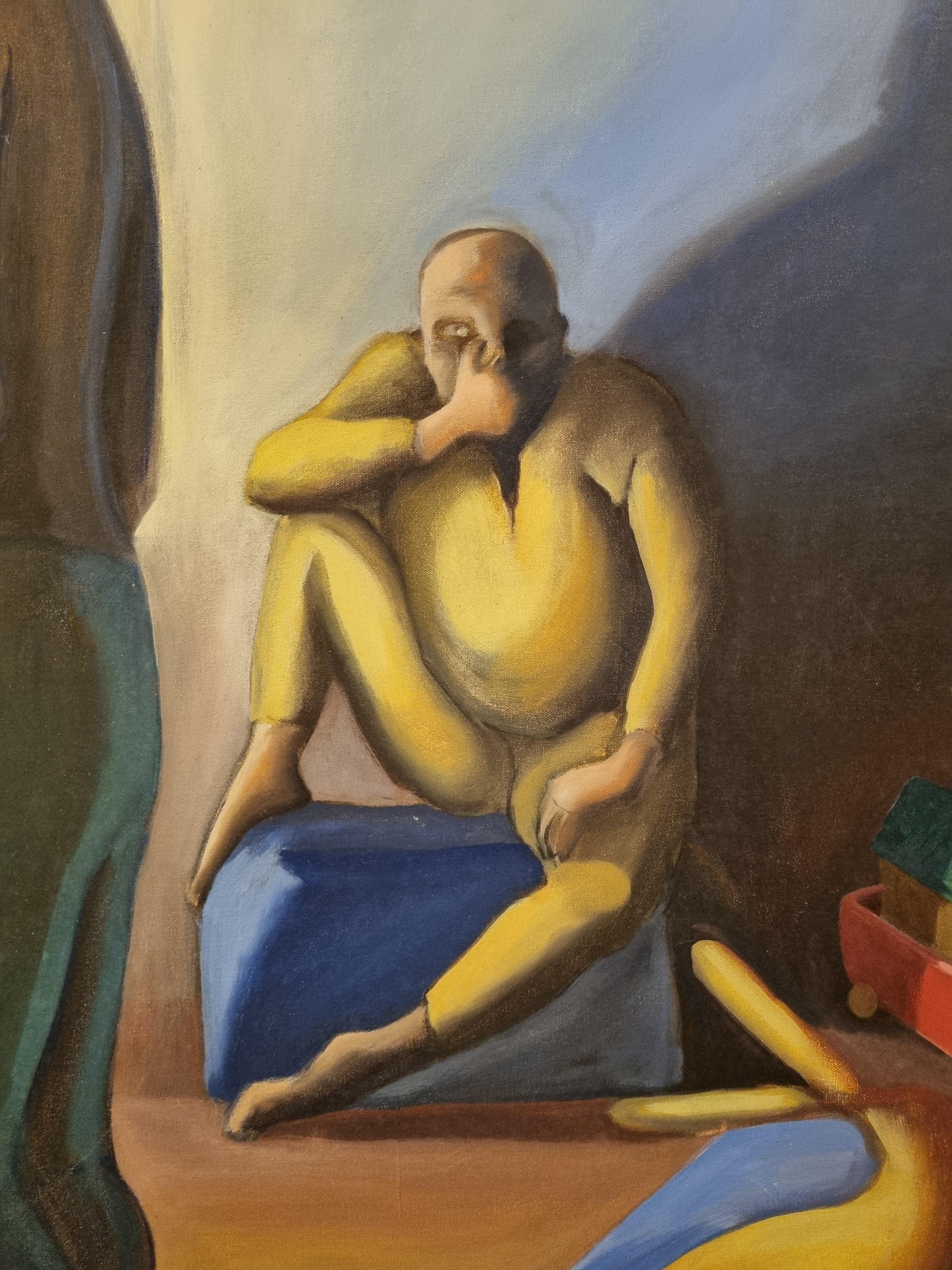 20th Century Modernist Oil Painting on Canvas For Sale at 1stDibs