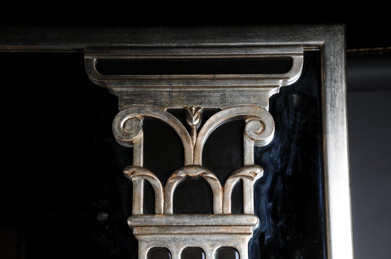 20th Century Monumental Designer Standing Mirror, Italy, Silver For ...