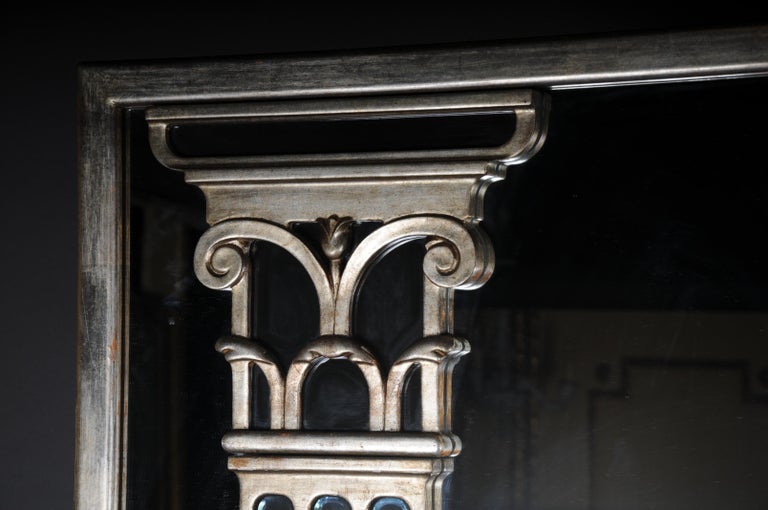 20th Century Monumental Designer Standing Mirror, Italy, Silver For ...