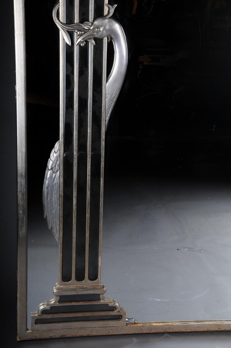 20th Century Monumental Designer Standing Mirror, Italy, Silver For ...