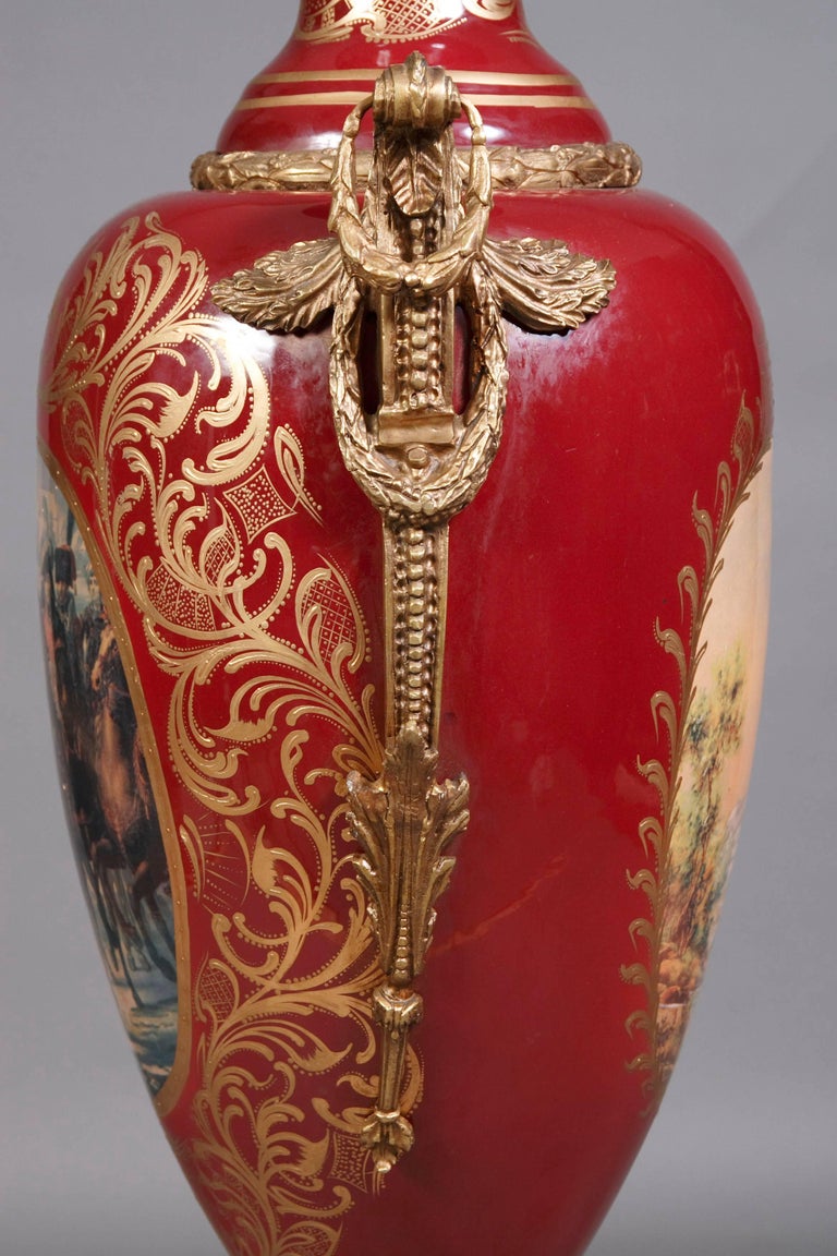20th Century Napoleon Bonaparte Sèvre Pompe Lidded Vase For Sale at 1stDibs