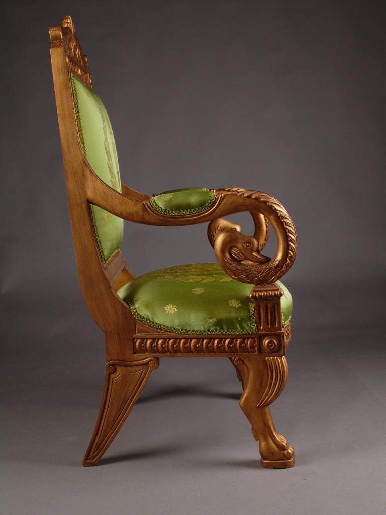 20th Century Napoleonic Swan Chair in the Empire Style Beechwood ...