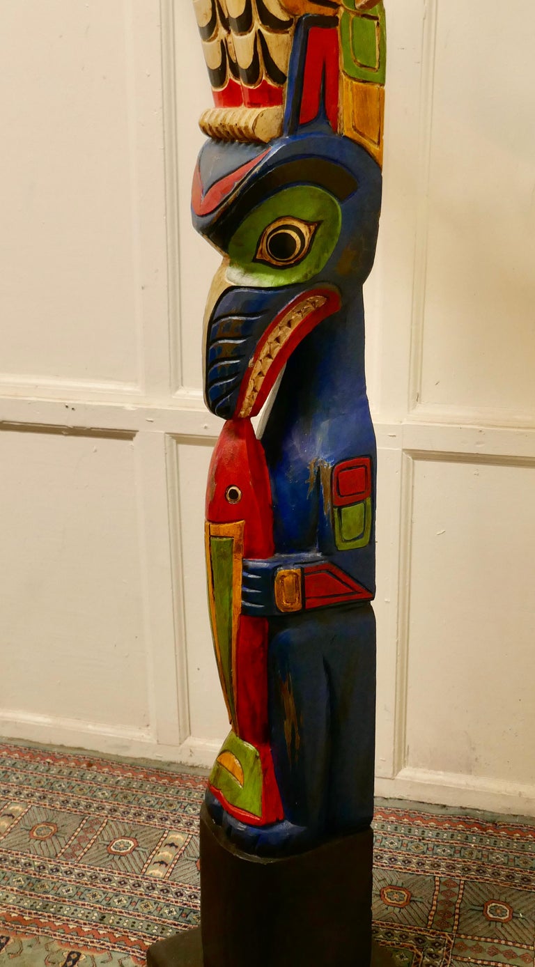 20th Century Native American Painted TOTEM Pole at 1stDibs