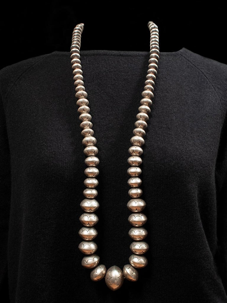 20th Century Native American Silversmith Leo Yazzie Silver Pearl ...