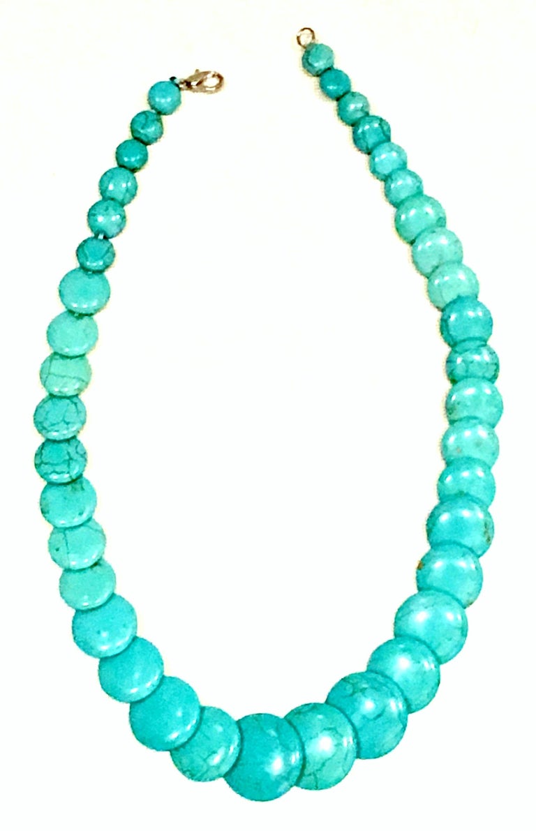 20th Century Natural Polished Turquoise Disc Bead Necklace at 1stDibs ...
