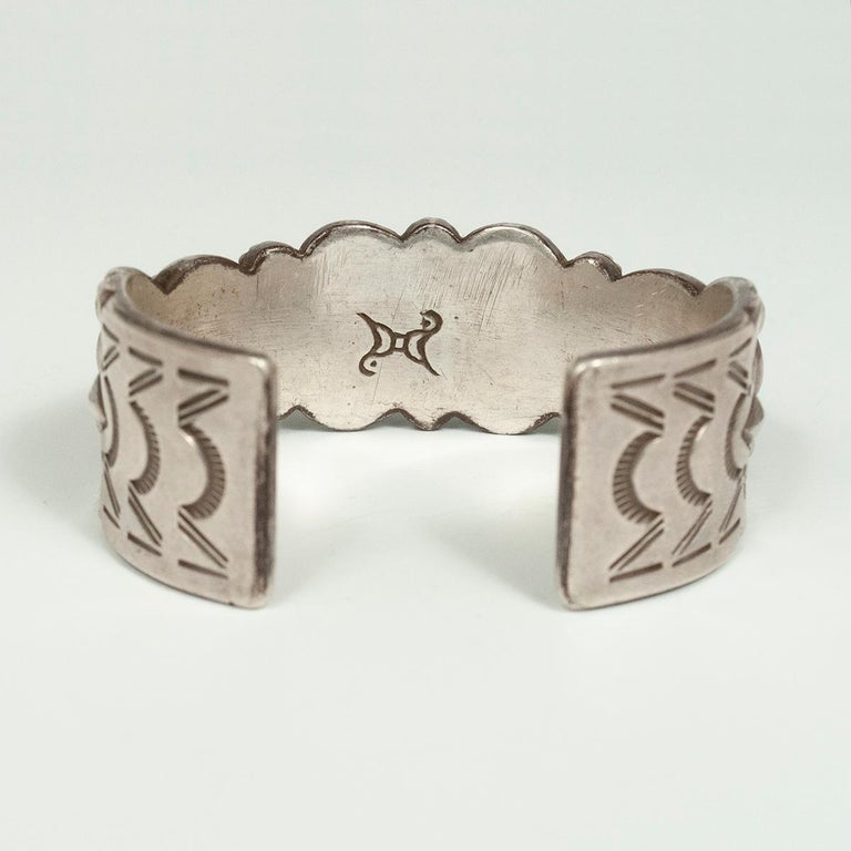 20th Century Navajo Silversmith Sadie Calvin Jasper and Silver Cuff For ...