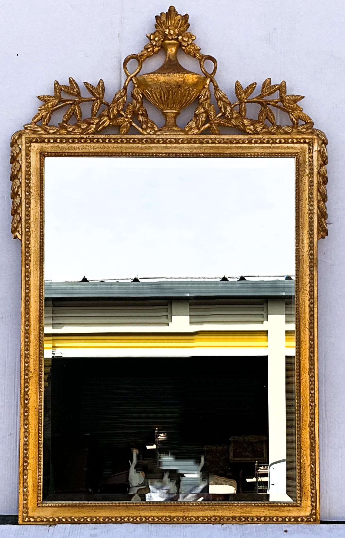 20th Century Neo-Classical Style Carved Giltwood Italian Mirrors, Pair ...