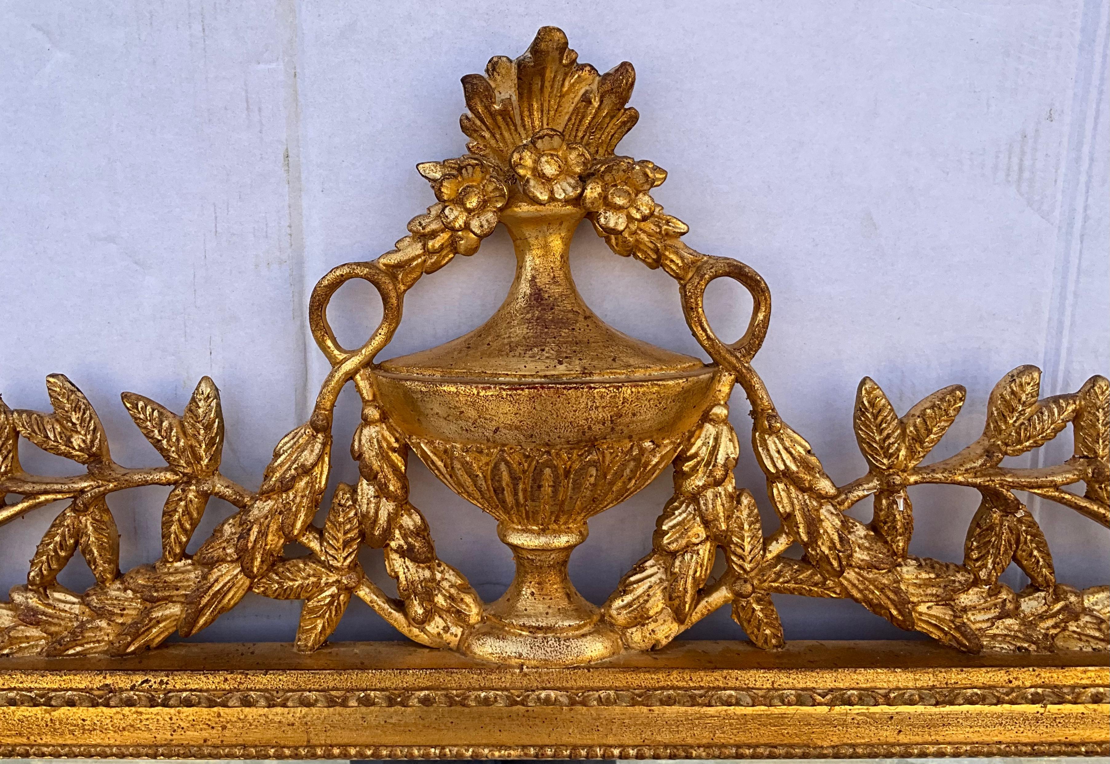 20th Century Neo-Classical Style Carved Giltwood Italian Mirrors, Pair ...