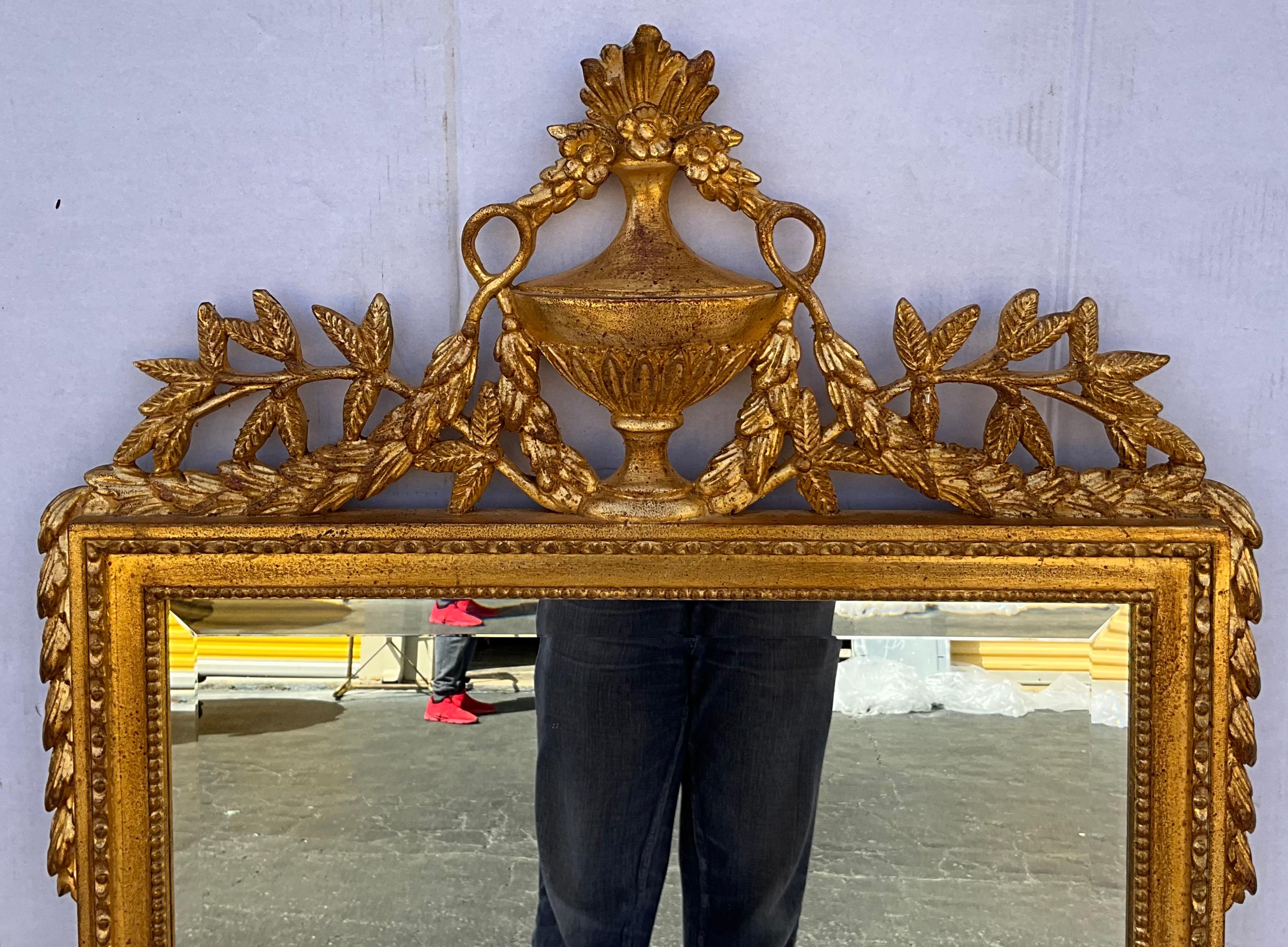20th Century Neo-Classical Style Carved Giltwood Italian Mirrors, Pair ...