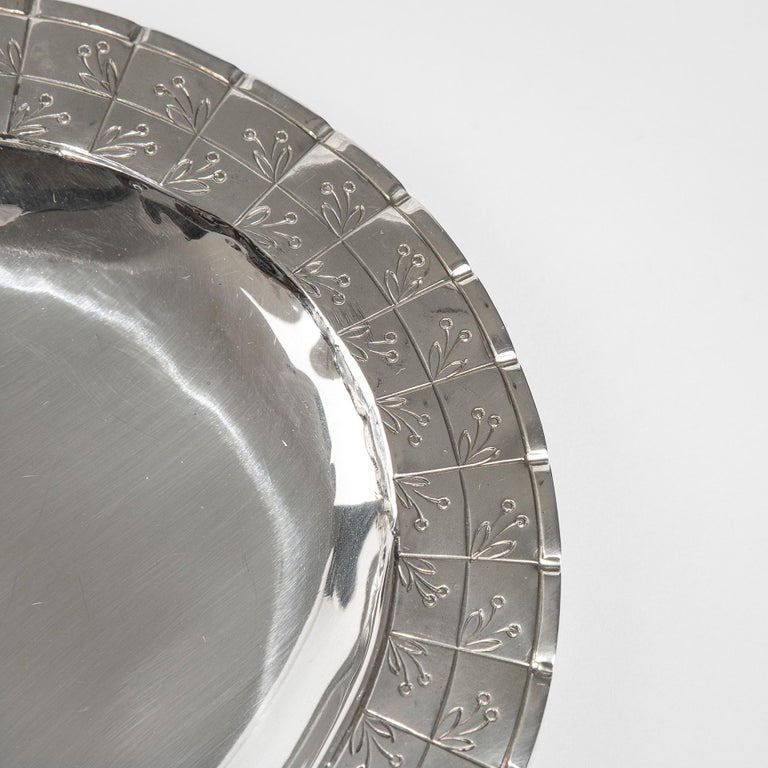 20th Century Nino Ferrari Gio Ponti Embossed Silver Tray, 30s For Sale ...