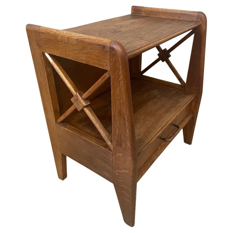 20th Century Oak Jacque Adnet Side Table, 1960s For Sale at 1stDibs