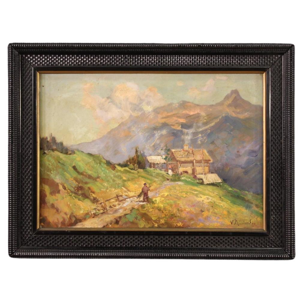 20th Century Oil on Board Italian Signed Landscape Painting, 1950s For ...