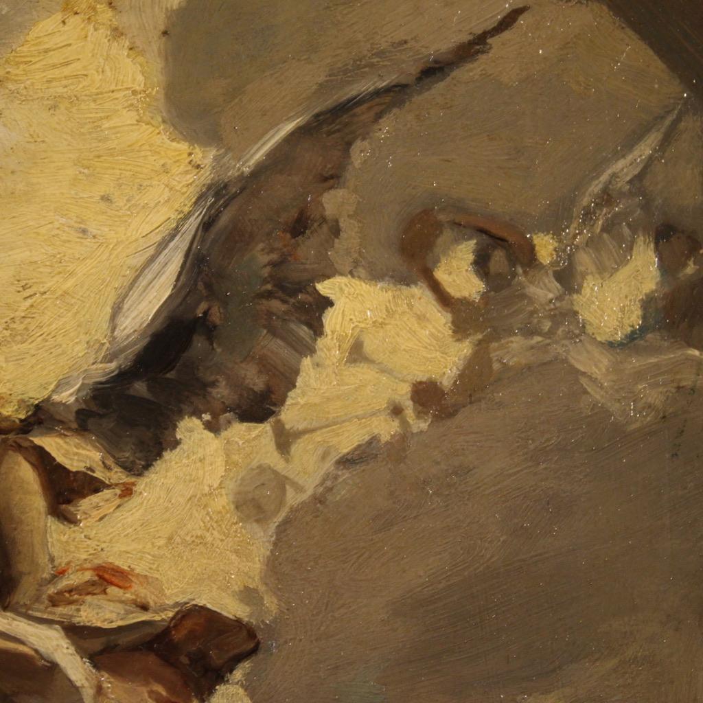 20th Century Oil on Board Italian Signed Viazzi Painting Guardian Angel ...