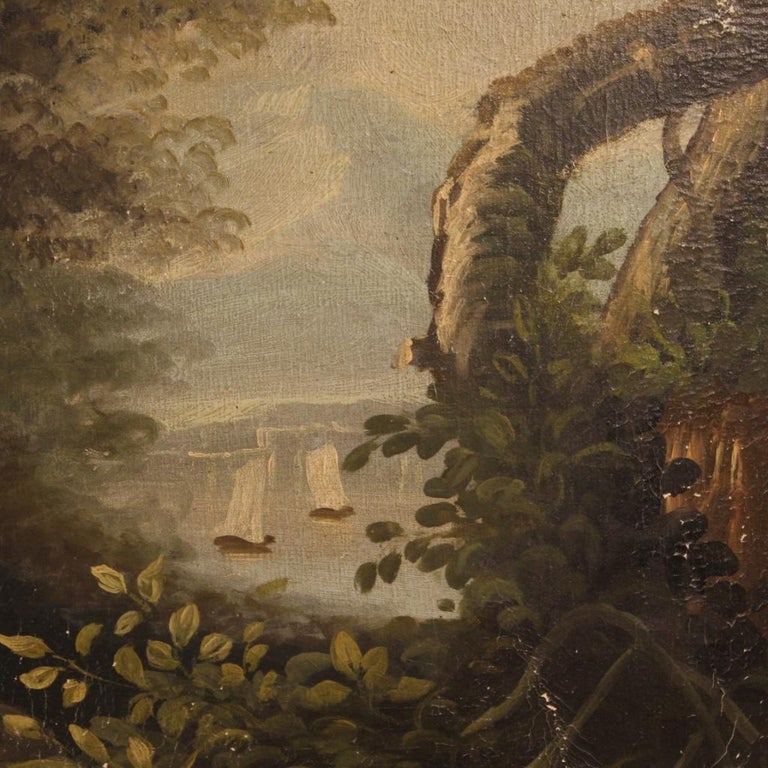 20th Century Oil on Canvas Dutch Landscape Painting with Characters ...