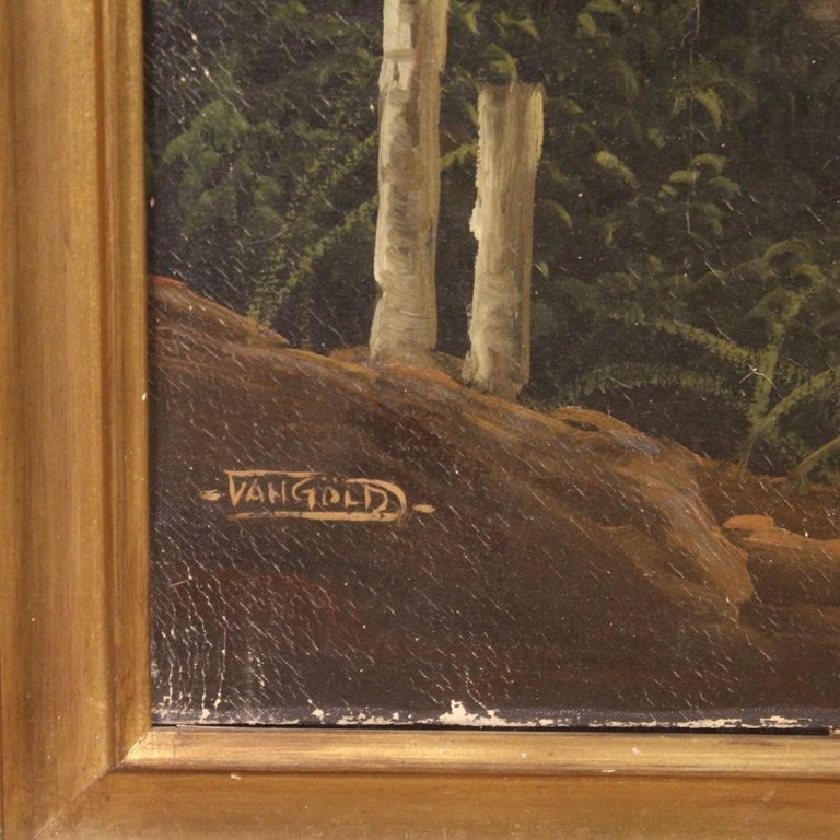 20th Century Oil on Canvas Dutch Landscape Painting with Characters ...
