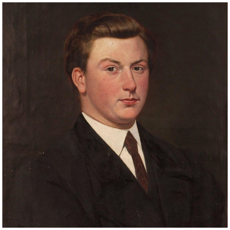 20th Century Oil on Canvas Dutch Portrait of a Gentleman Painting, 1920 ...