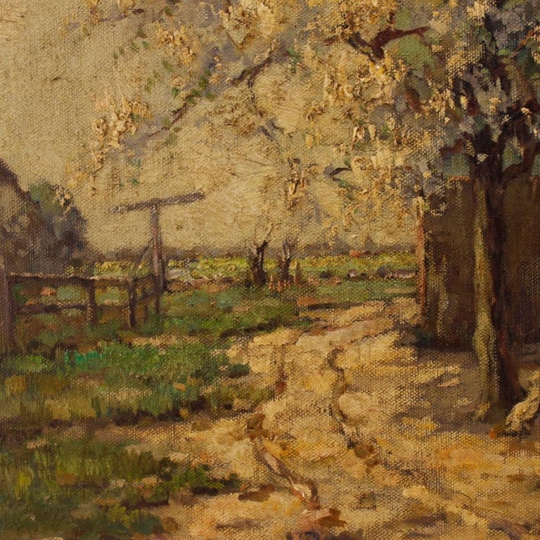 20th Century Oil on Canvas Dutch Signed Landscape Painting, 1950 For ...
