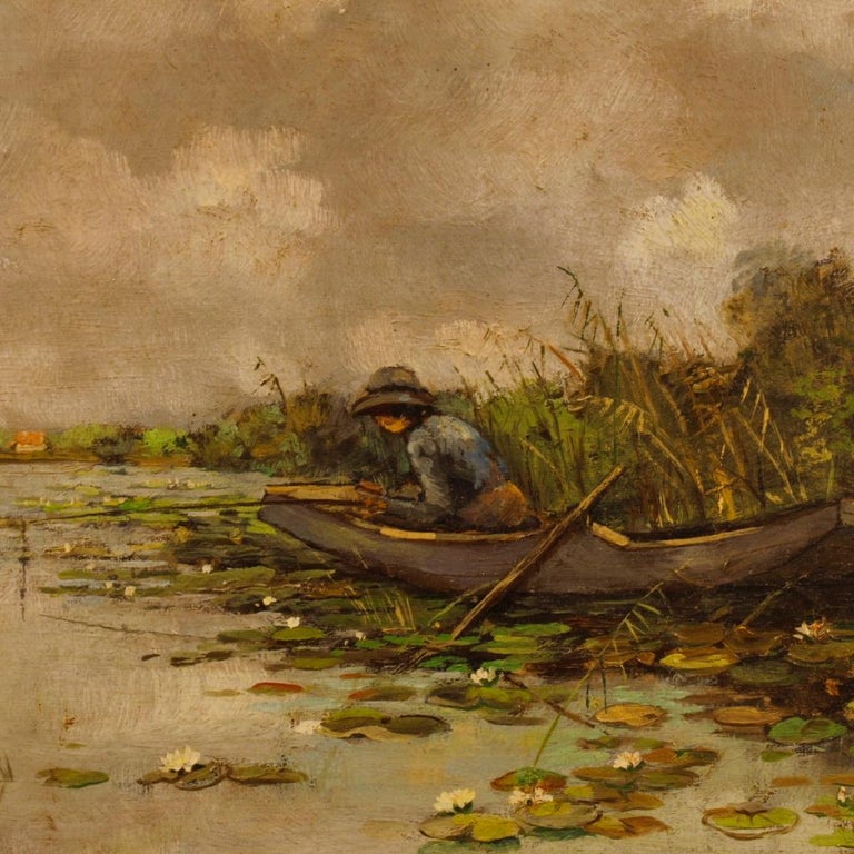 20th Century Oil on Canvas Dutch Signed Painting with Landscape, 1928 ...