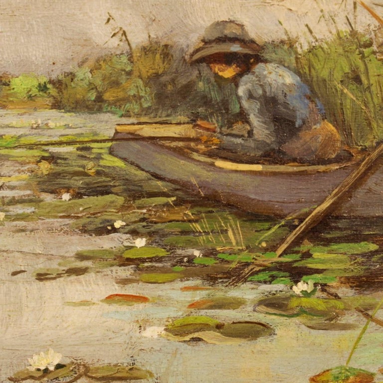 20th Century Oil on Canvas Dutch Signed Painting with Landscape, 1928 ...
