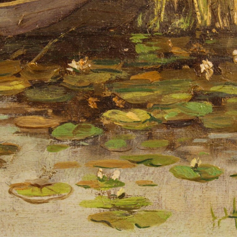 20th Century Oil on Canvas Dutch Signed Painting with Landscape, 1928 ...