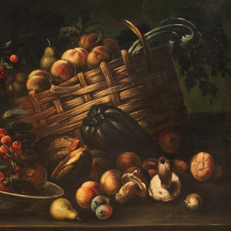 20th Century Oil on Canvas French Painting Still Life with Fruits, 1960 ...