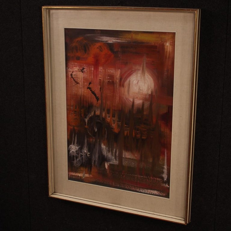 20th Century Oil on Canvas Italian Abstract Signed Painting, 1970 For ...