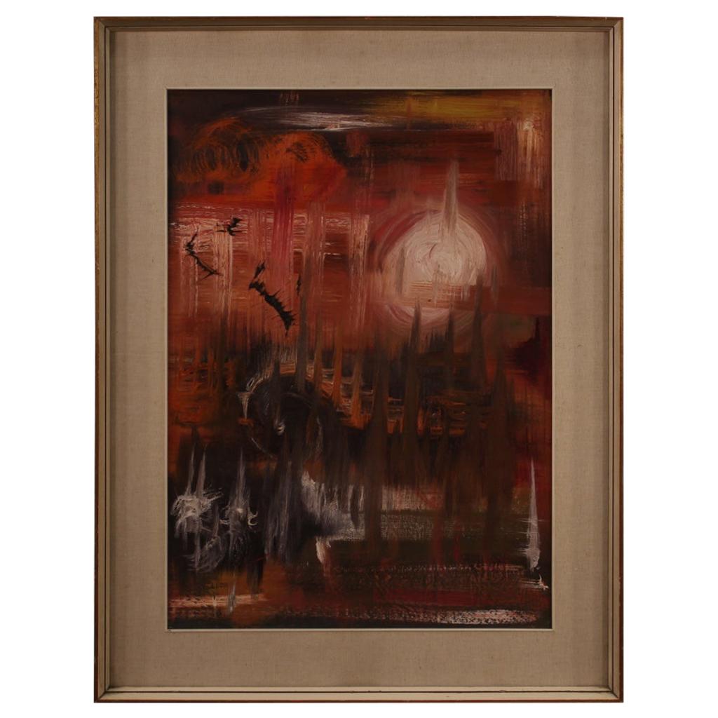 20th Century Oil on Canvas Italian Abstract Signed Painting, 1970 For ...