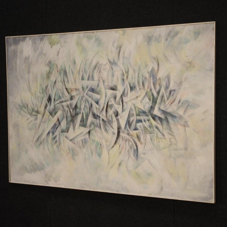 20th Century Oil on Canvas Italian Abstract Signed Painting, 1991 For ...