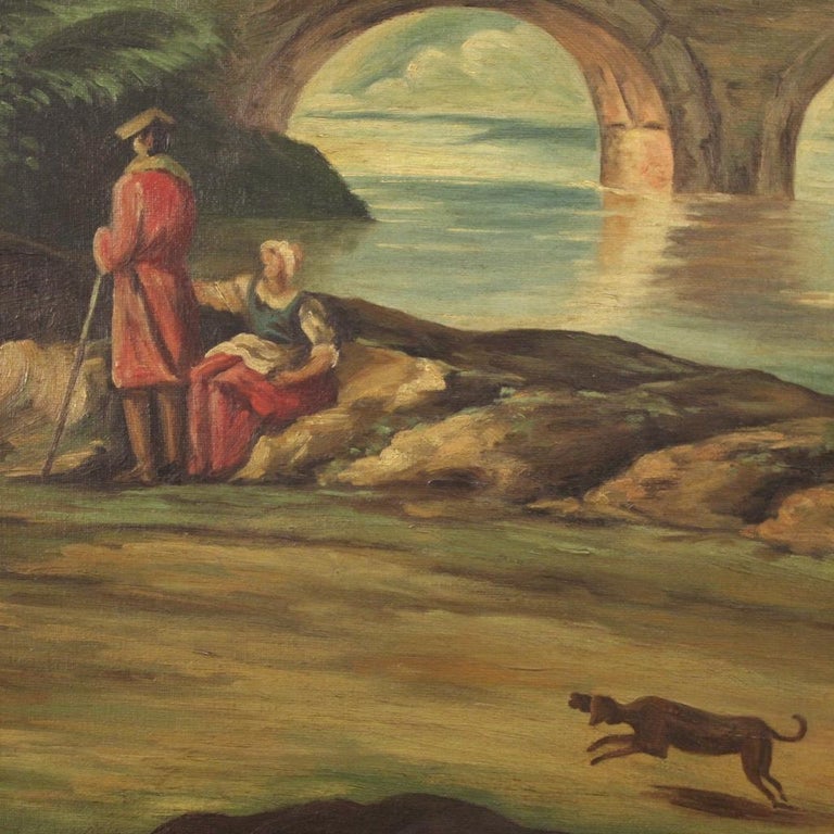 20th Century Oil on Canvas Italian Painting Countryside Landscape, 1960 ...