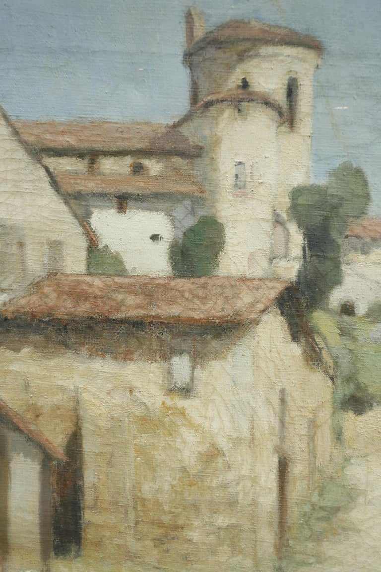 20th Century Oil on Canvas Painting on a French Lane at 1stDibs