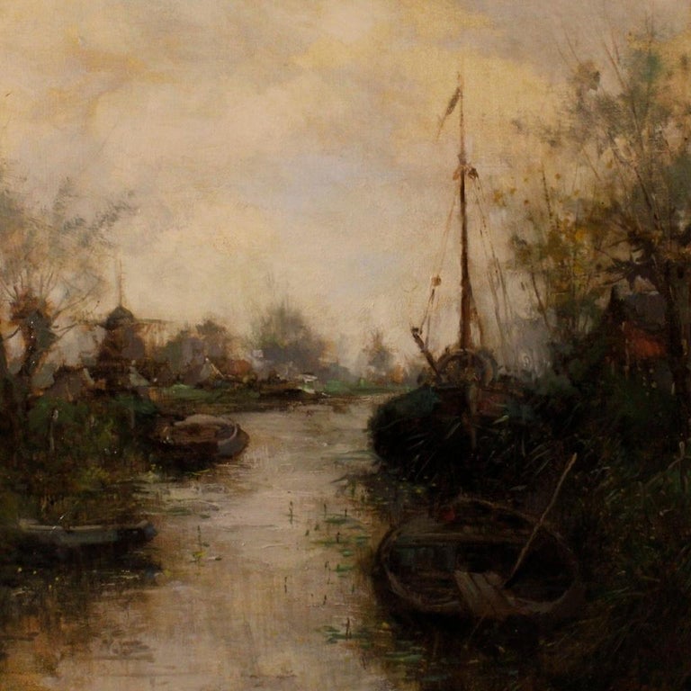 20th Century Oil On Canvas Dutch Impressionist Style Signed Landscape ...