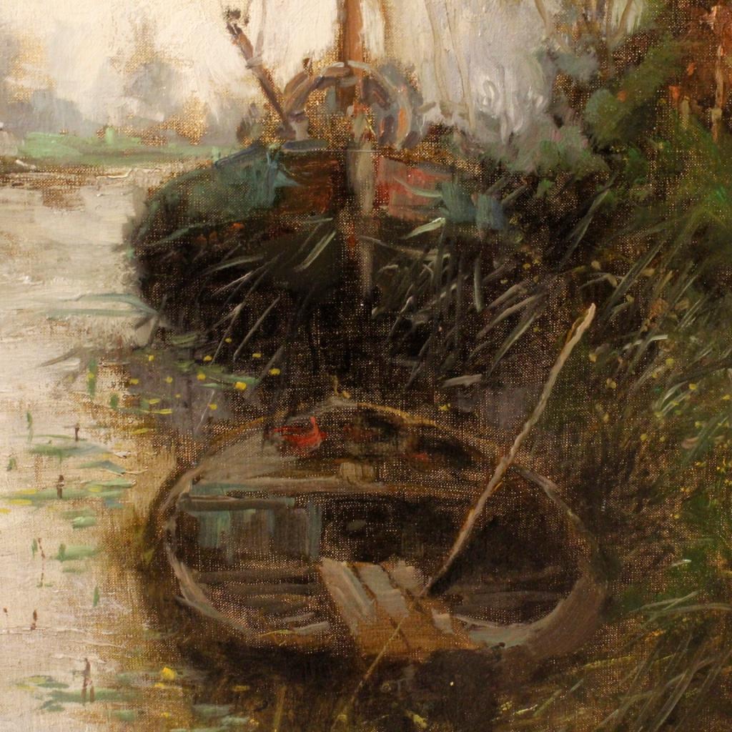 20th Century Oil On Canvas Dutch Impressionist Style Signed Landscape ...