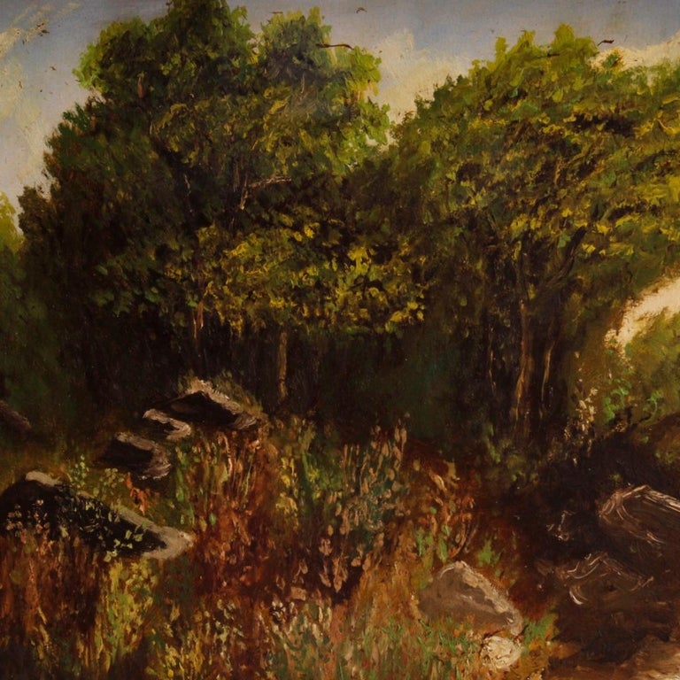 Pair of 20th Century Oil on Cardboard Italian Signed Landscape ...