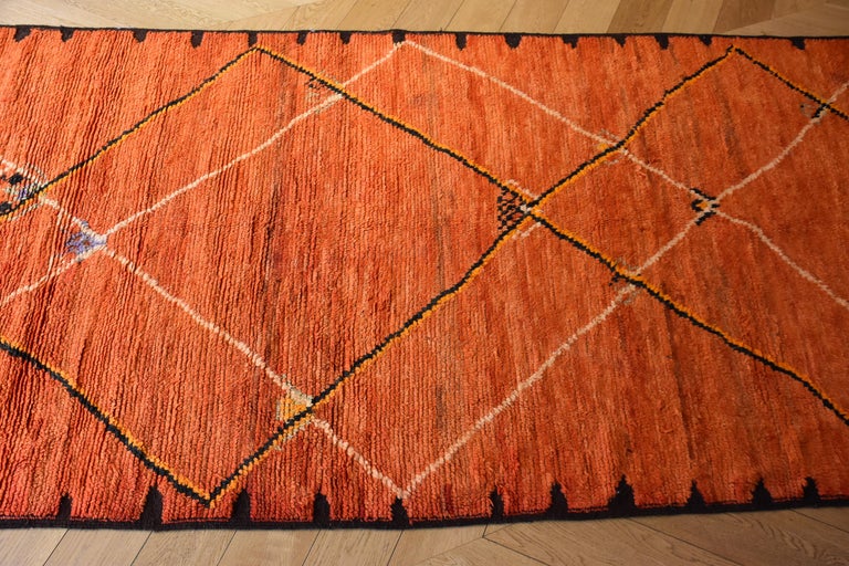 20th Century Orange Berber Runner Rug in Wool from Morocco, 1950s at ...