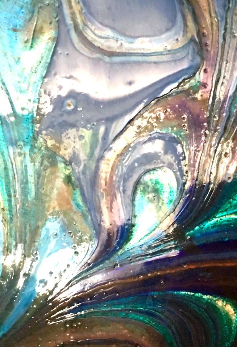 20th Century Original Enamel on Copper Abstract Painting, Signed For ...