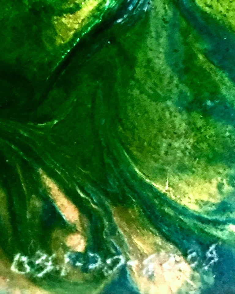 20th Century Original Enamel on Copper Abstract Painting, Signed For ...