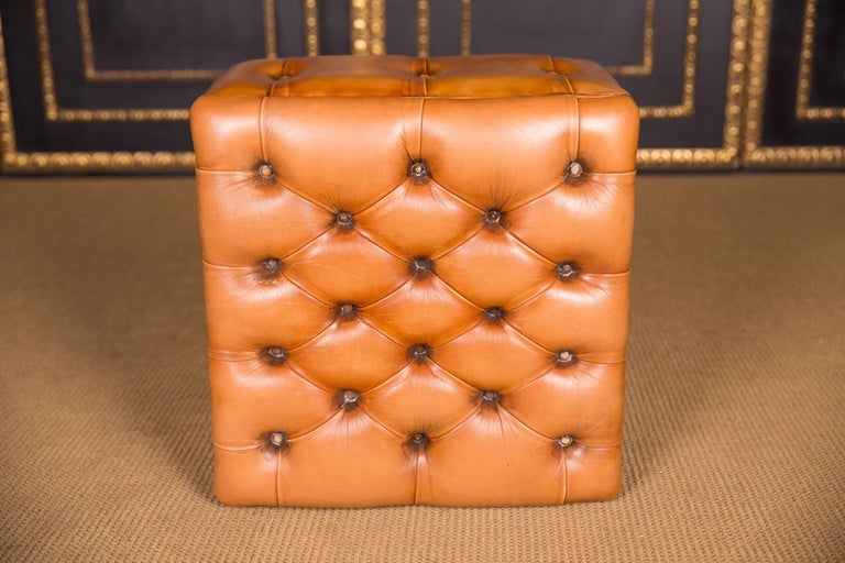 20th Century Original English Chesterfield Leather Stool For Sale at ...
