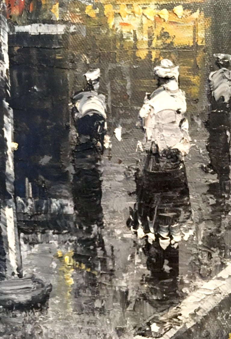 20th Century Original Oil on Canvas Painting of Paris at Night by R ...