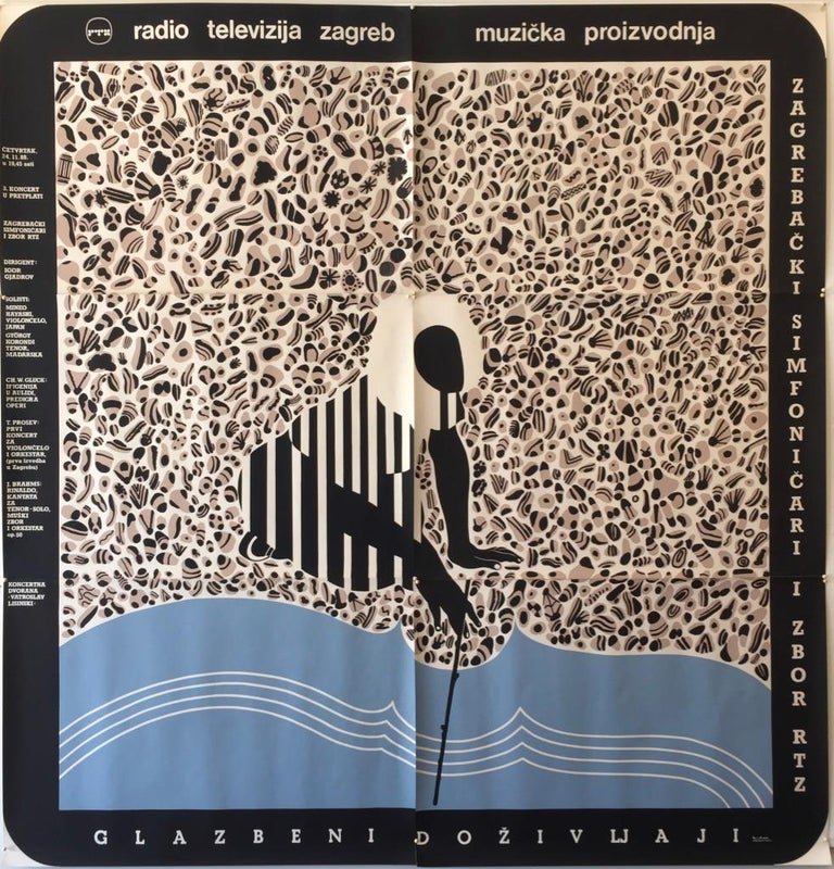 20th Century Original Poster by Boris Bucan, 'Water', 1988 Croatia Art ...