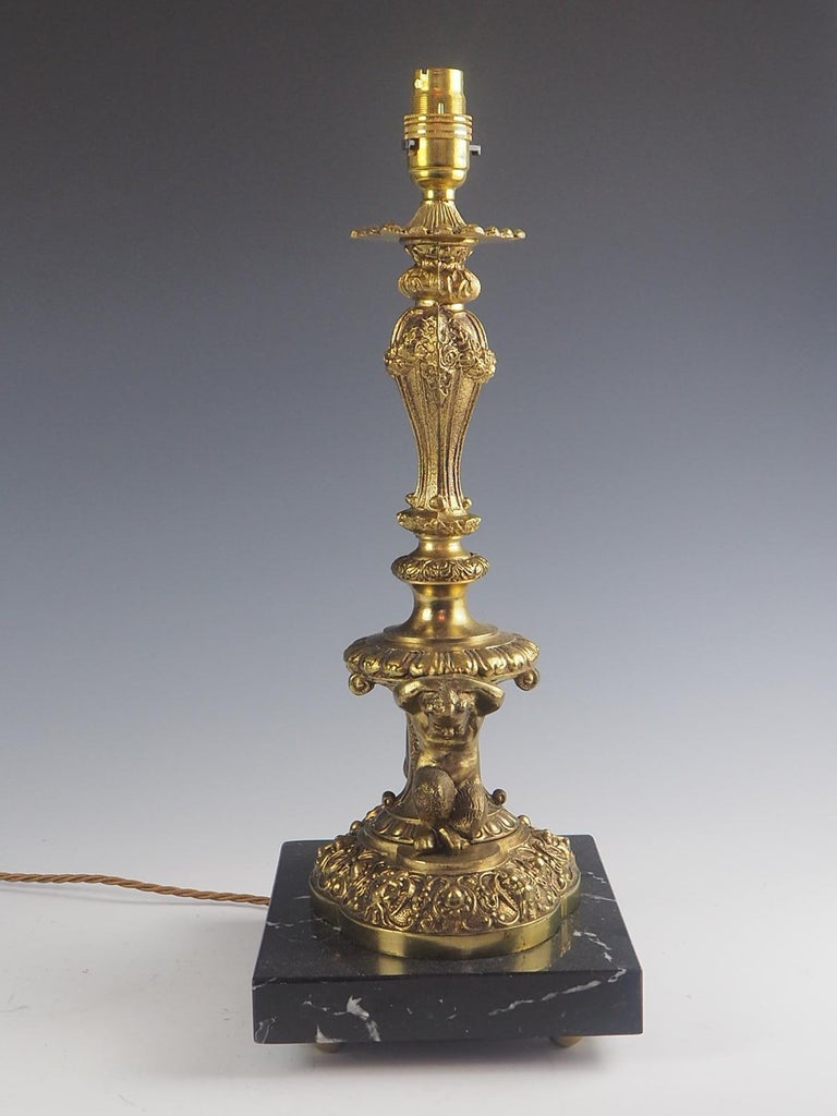 20th Century Ornate Spanish Rococo Cherub Gilt Bronze Table Lamp For ...