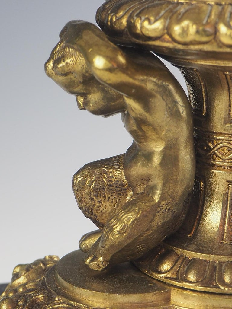 20th Century Ornate Spanish Rococo Cherub Gilt Bronze Table Lamp For ...