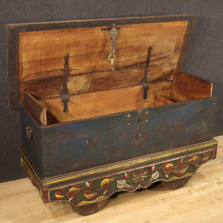 20th Century Painted Wood Indian Chest, 1950 For Sale at 1stDibs