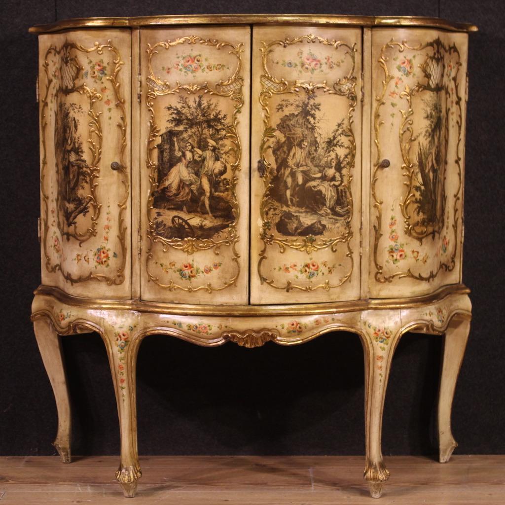 20th Century Painted Wood Rococo Style Venetian Sideboard, 1960s For ...