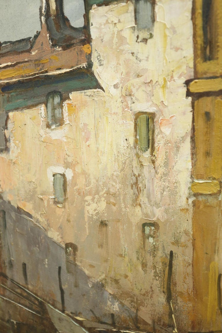 20th Century Painting of a French Harbour Scene For Sale at 1stDibs