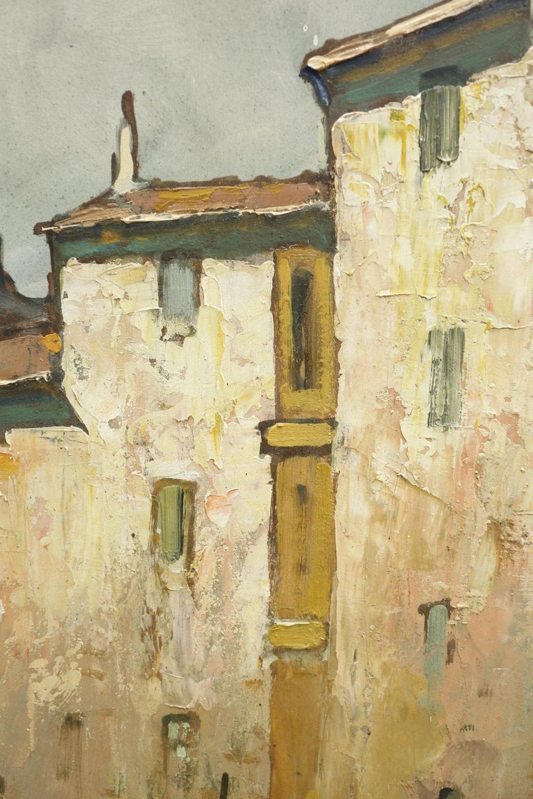 20th Century Painting of a French Harbour Scene For Sale at 1stDibs