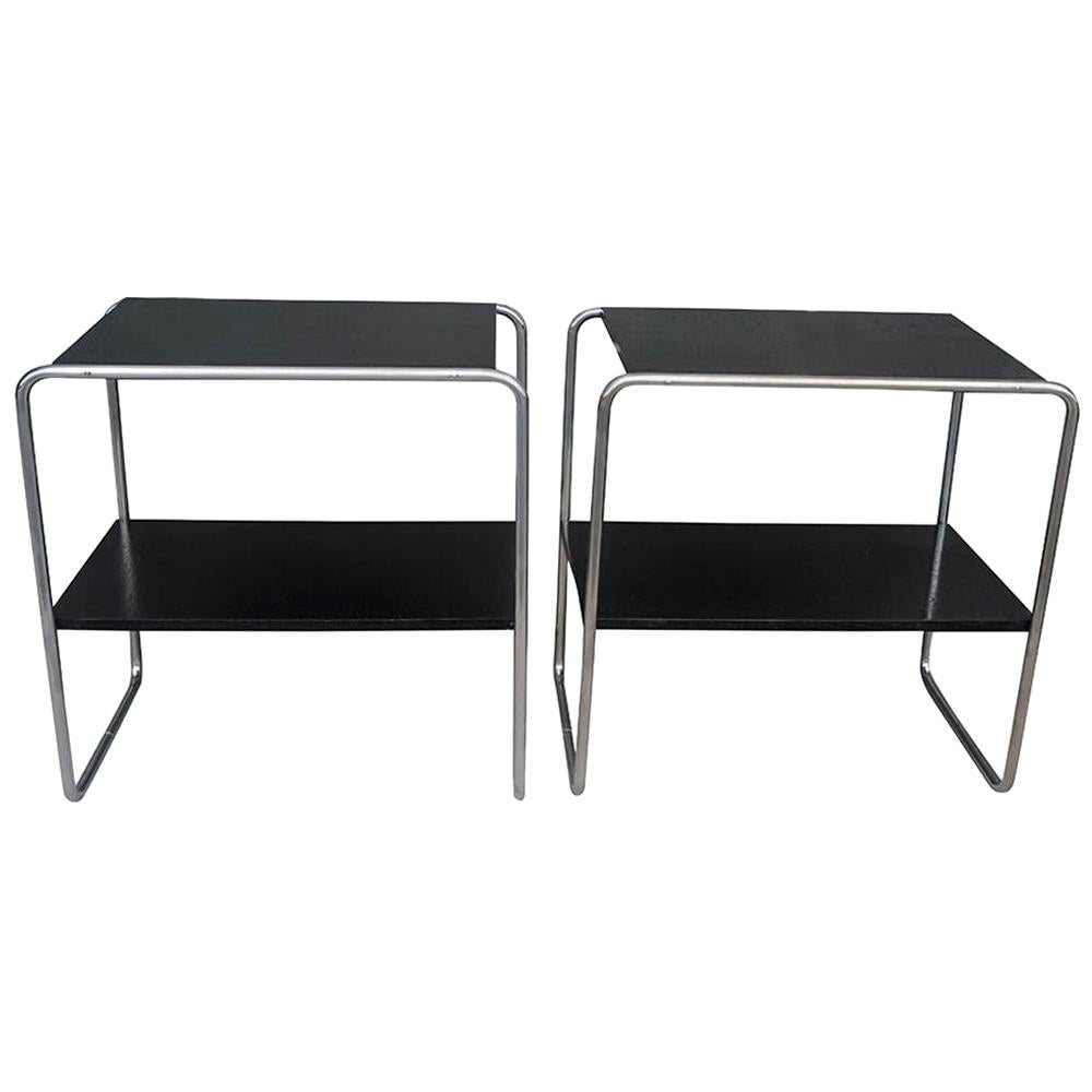 20th Century Pair of Black Console Tables, Austrian Side Tables by ...