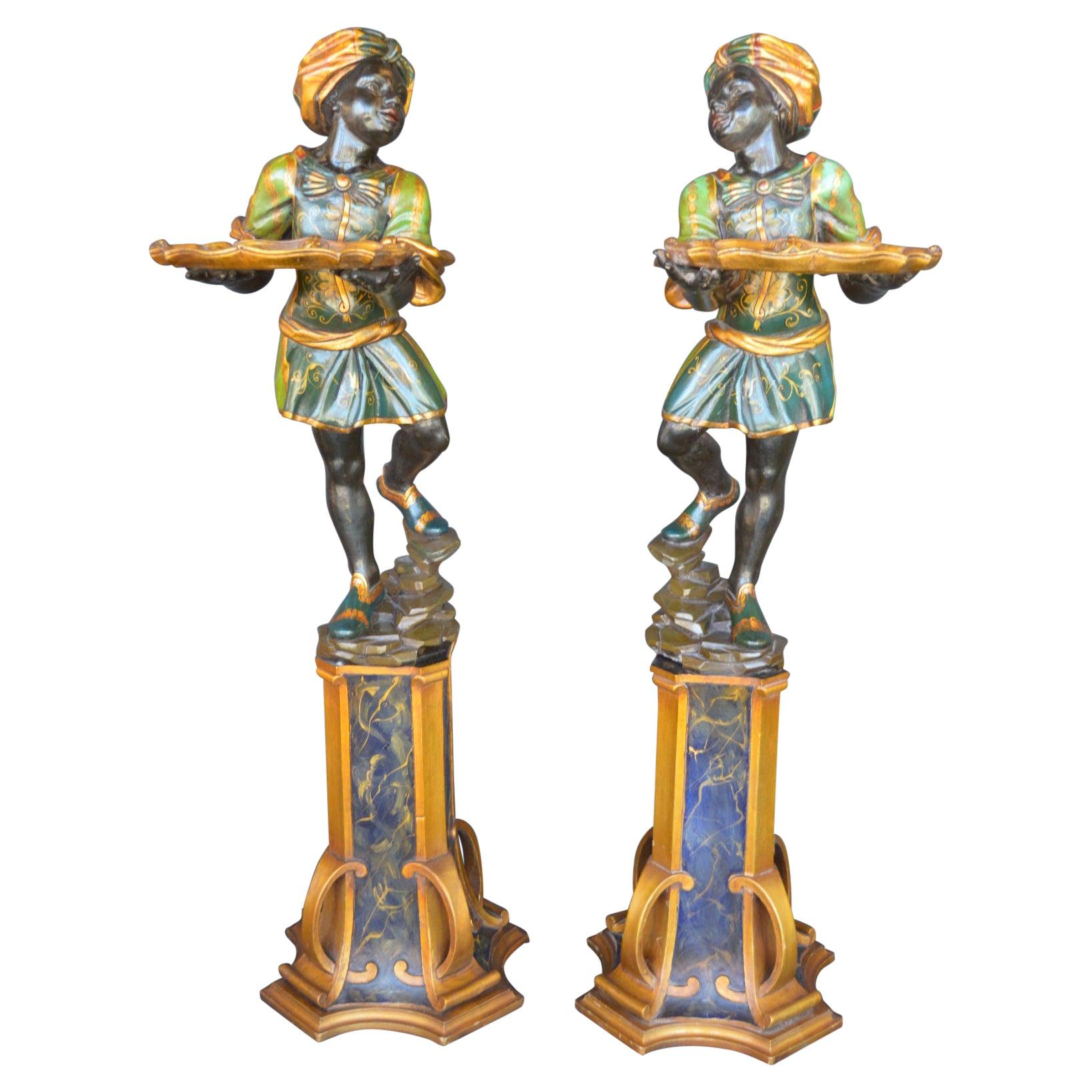 Large Collection of 42 Whimsical Carved Italian Figures For Sale at 1stDibs